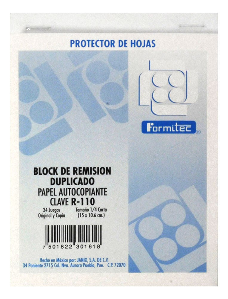 BLOCK REMISION 1/4 DUPLICADO FORMITEC – Jesam Ventas